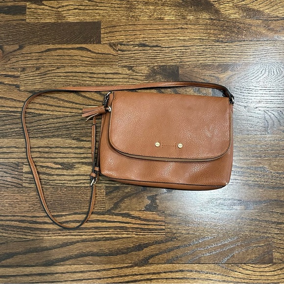 Kate Landry | Bags | Kate Landry Brown Leather Crossbody Bag | Poshmark